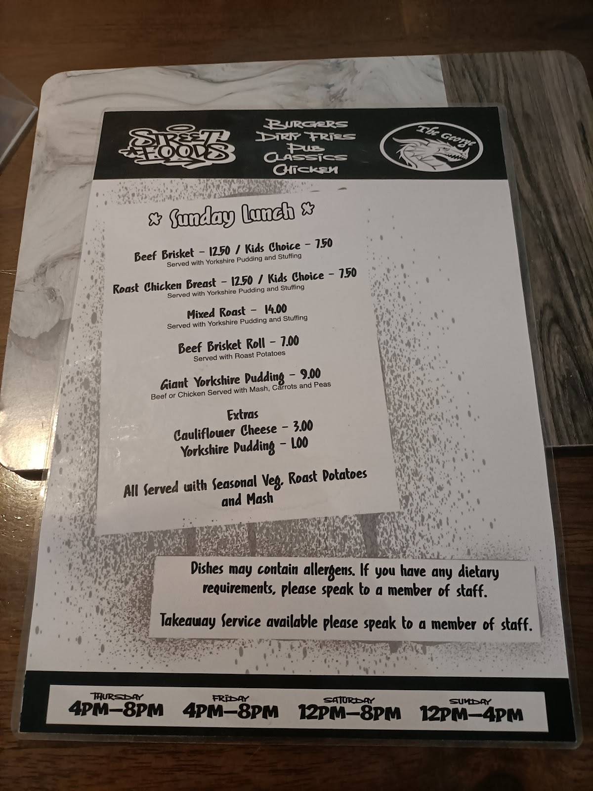 Menu at The George pub & bar, Bargoed