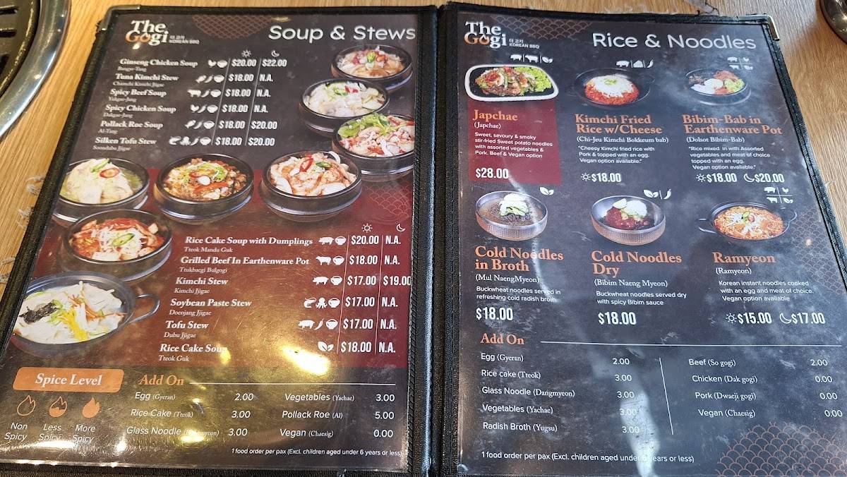 Menu at The Gogi @ Alexandra Central BBQ, Singapore, 321 Alexandra Rd