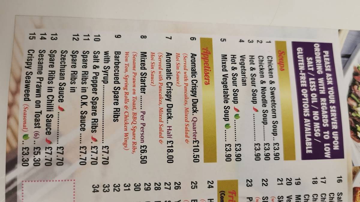 Menu at The Golden Gate restaurant, Cheadle, 26 Church Rd