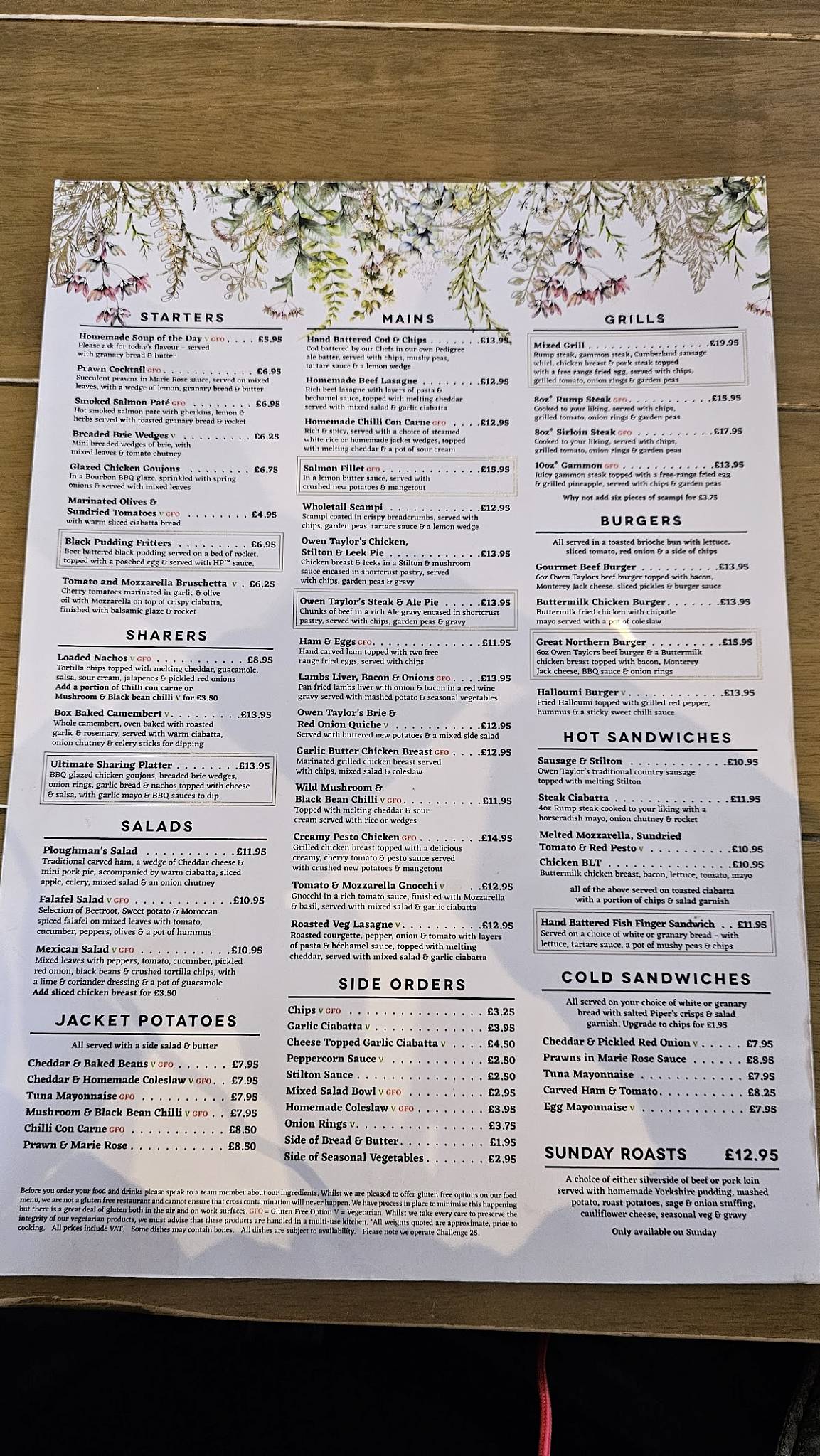 Menu at The Great Northern pub & bar, Derby, Station Rd