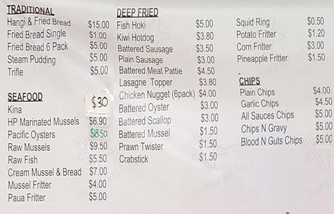 Menu at The Hangipit Springfield fast food, Springfield