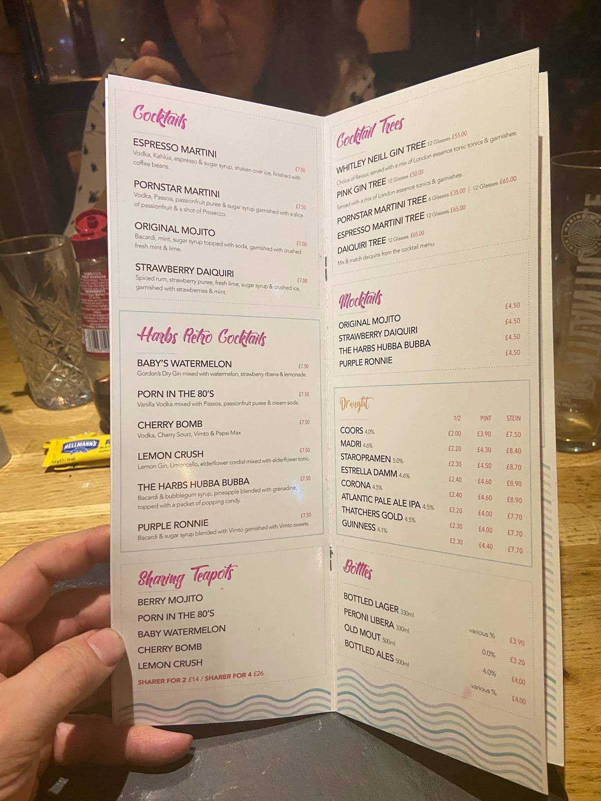Menu at The Harbourmaster pub & bar, Milford Haven, Marina