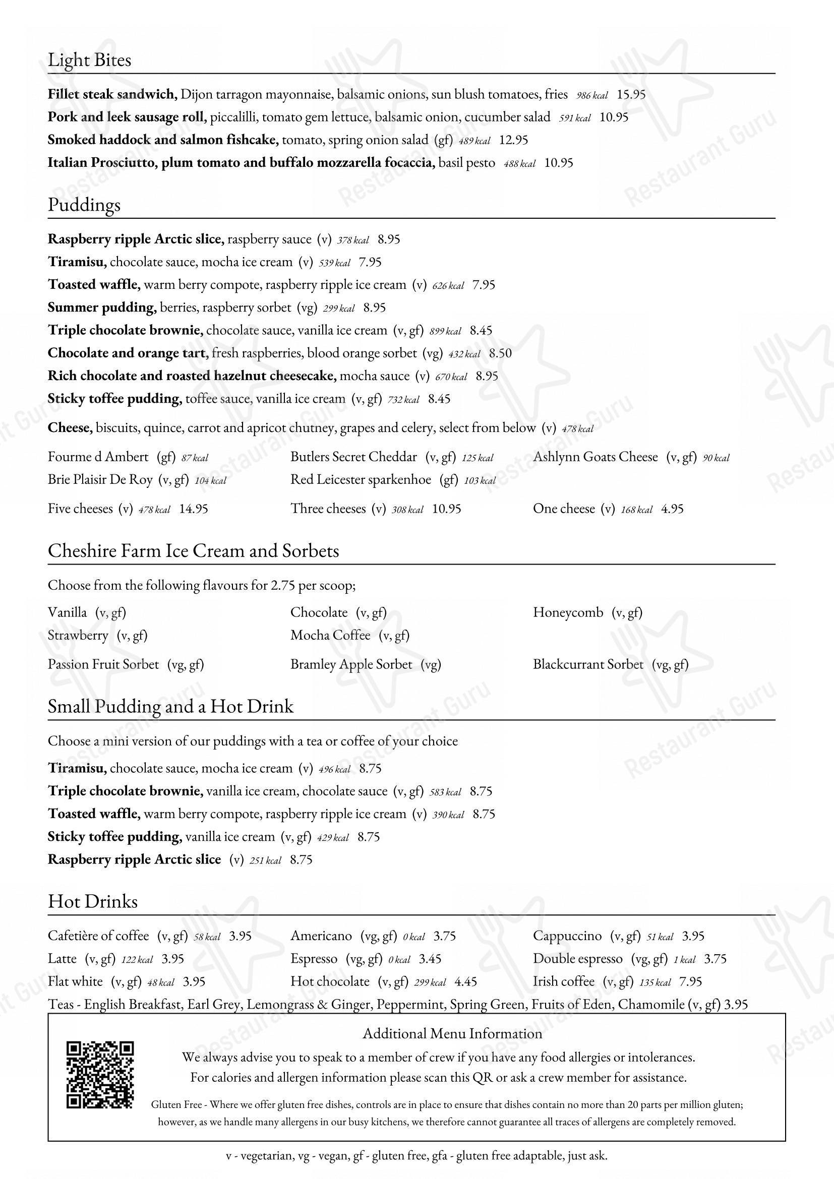 Menu at The Inn at Shipley pub & bar, Perton, Bridgnorth Rd