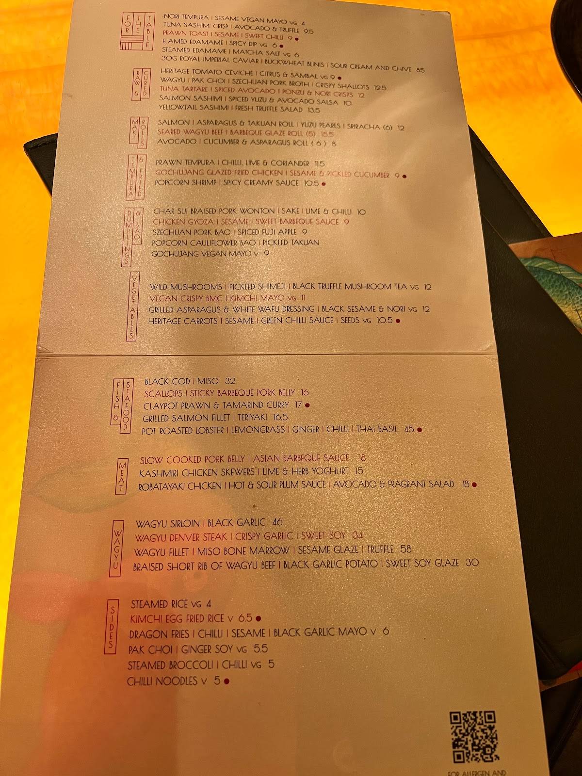 Menu at The Ivy Spinningfields Manchester restaurant, Manchester