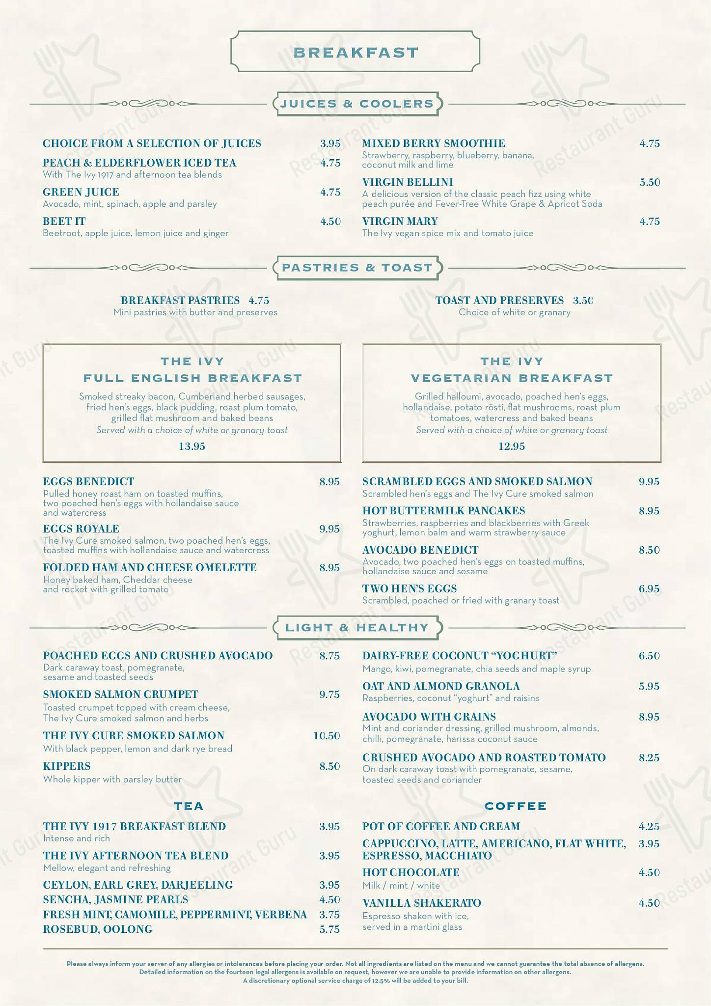 Menu at The Ivy Winchester Brasserie pub & bar, Winchester