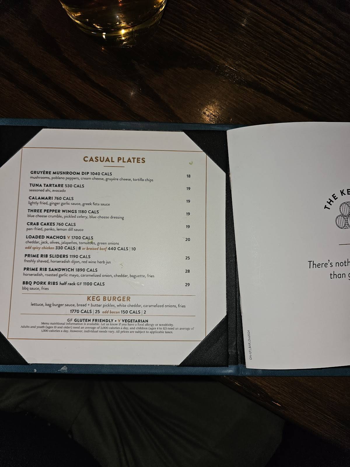 Menu at The Keg Steakhouse + Bar - Waterloo, Waterloo
