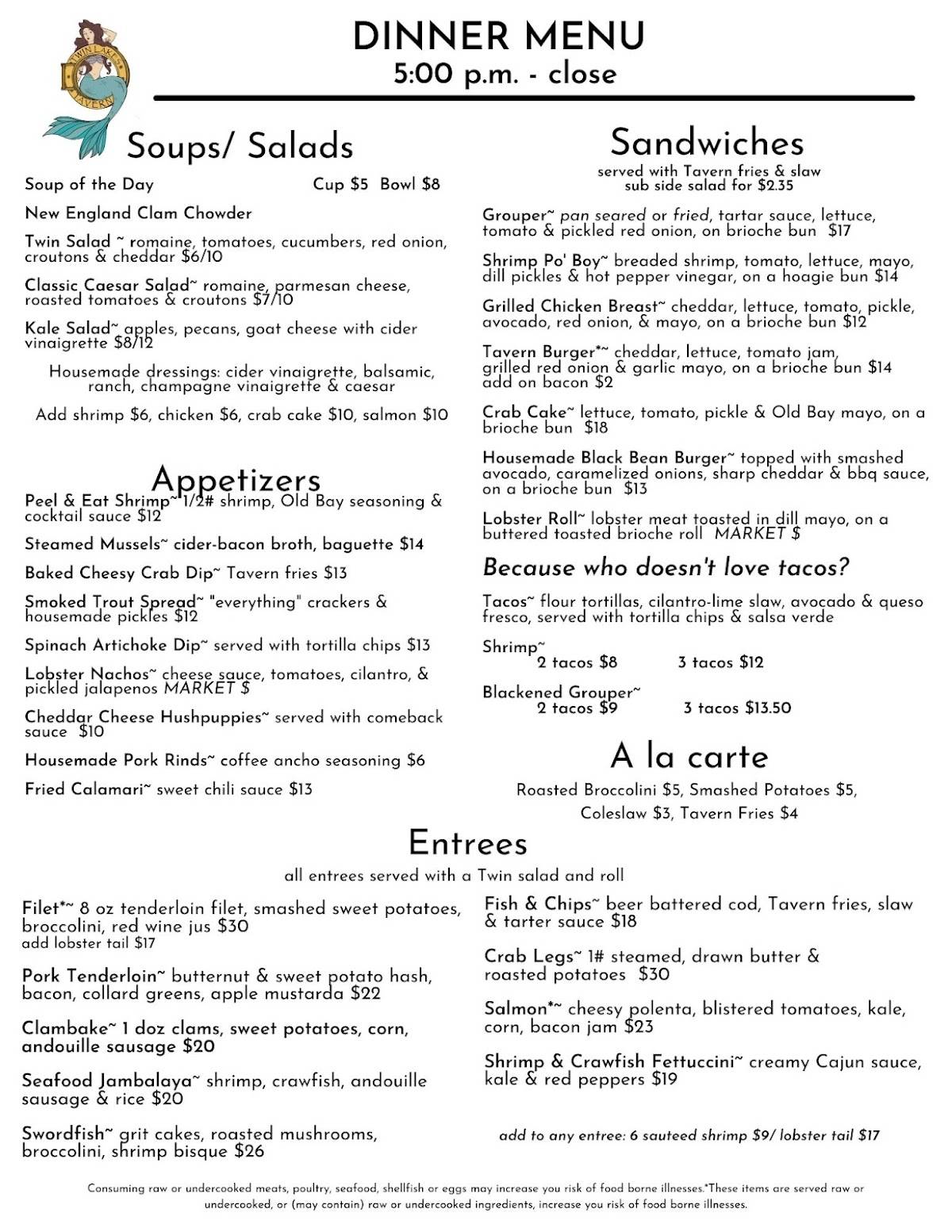 Menu at The Lake House Kitchen + Bar, Kent