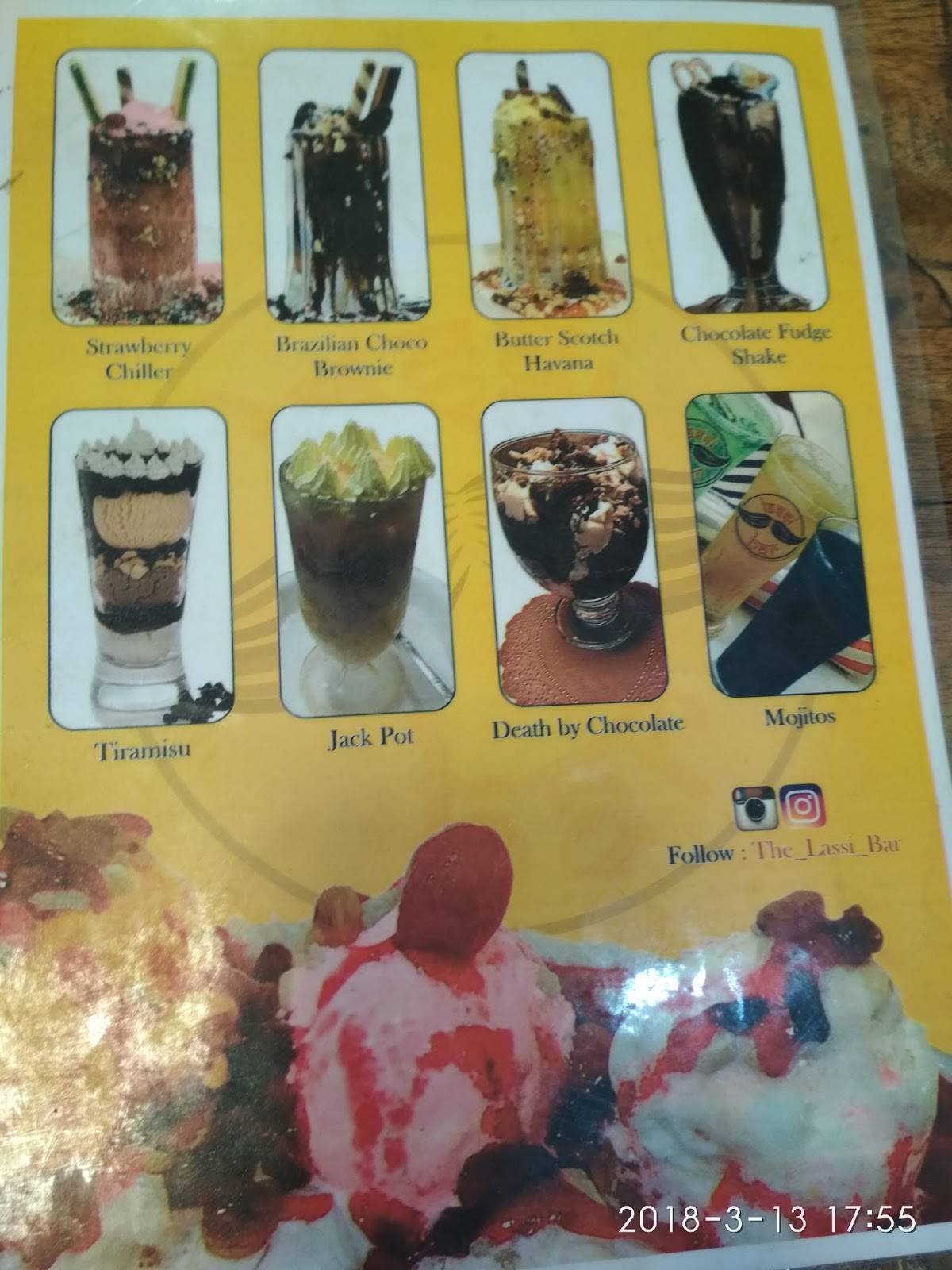 Menu at The Lassi Bar, Bengaluru