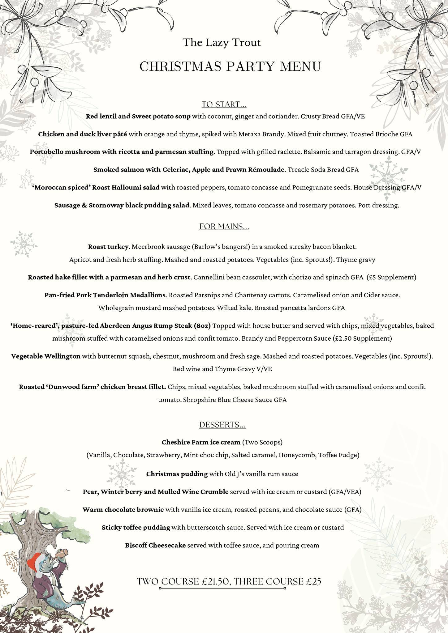 Menu at The Lazy Trout pub & bar, Leek