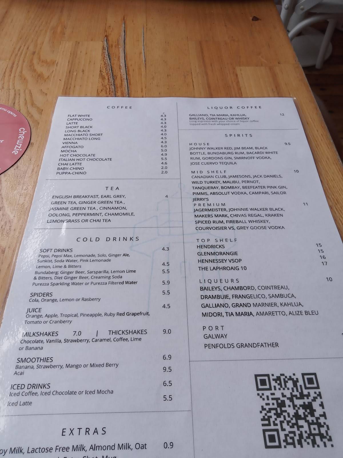 Menu at The Lighthouse Restaurant, Cleveland