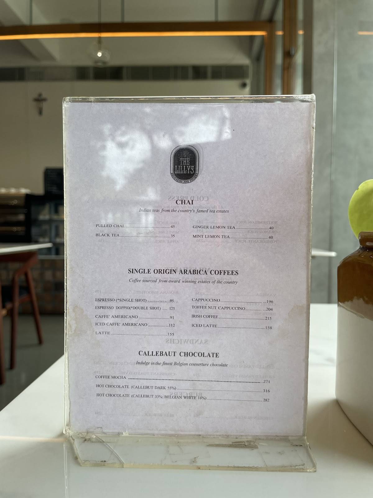 Menu at The Lilly’s, Choondal