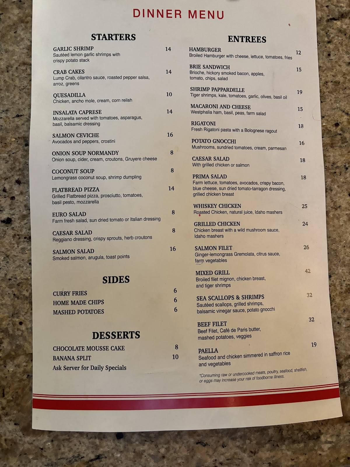 Menu at The Linden House pub & bar, Omaha