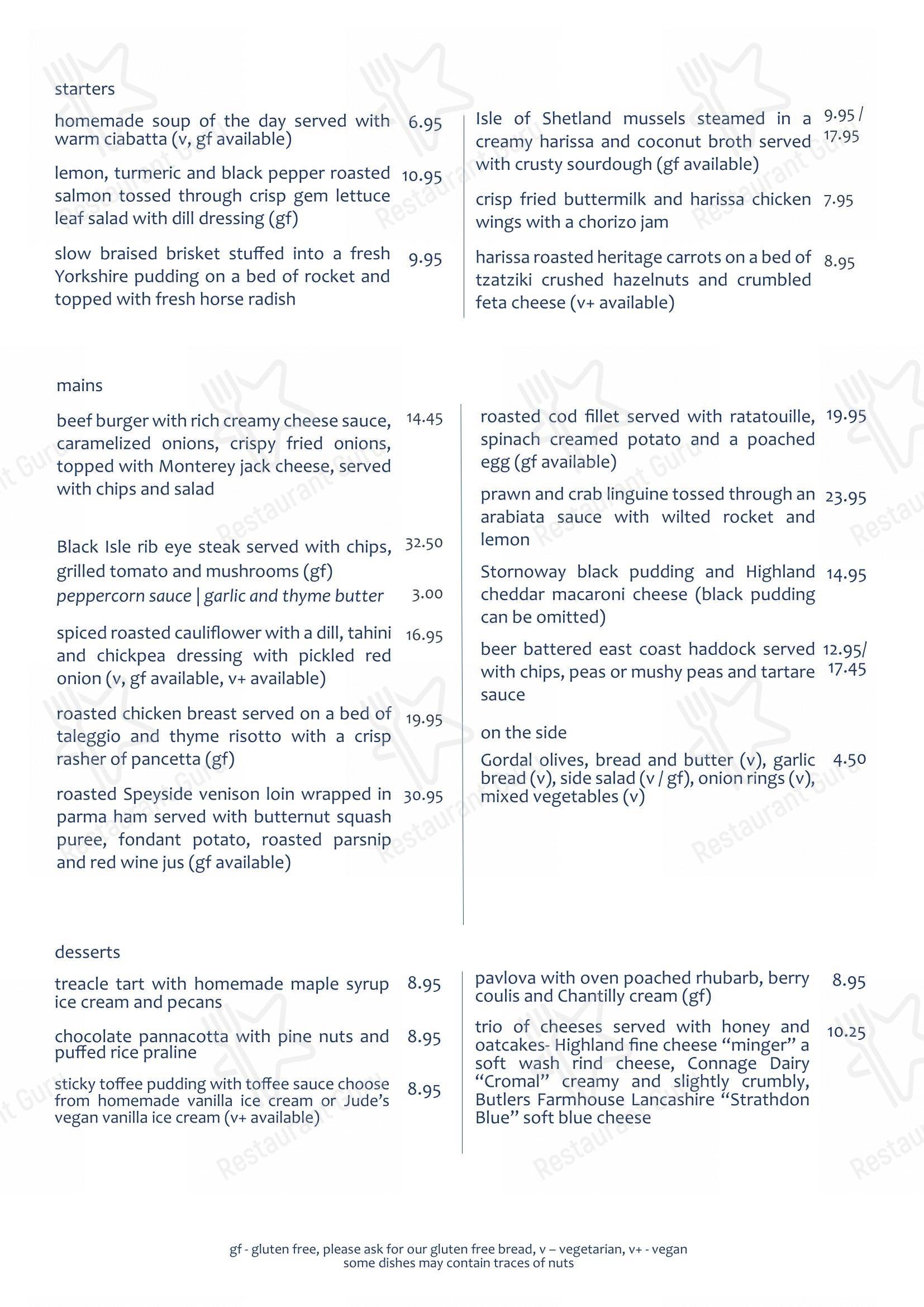 Menu at The Loch Ness Inn pub & bar, Drumnadrochit