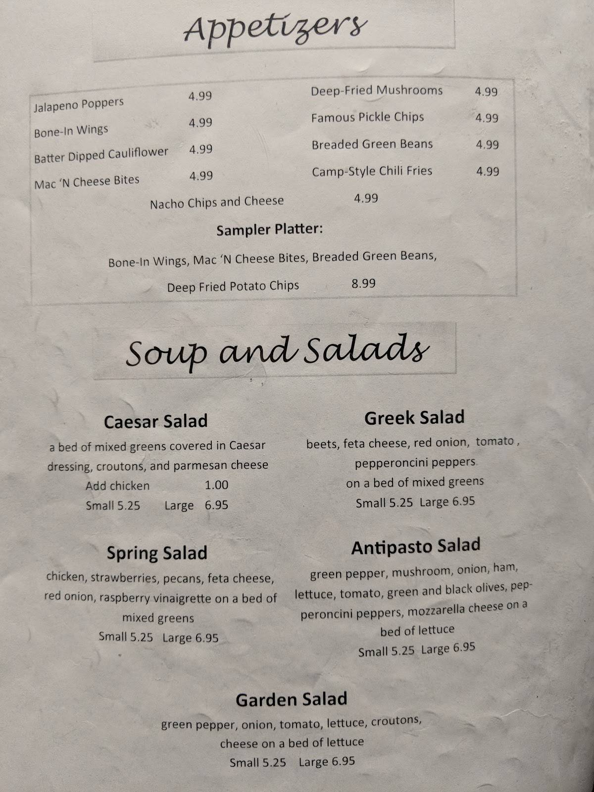 Menu at The Lodge pizzeria, Tawas City, US-23