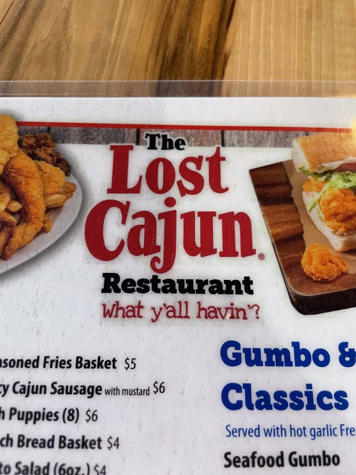 Menu at The Lost Cajun restaurant, Cañon City