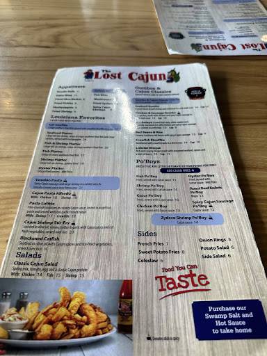 Menu at The Lost Cajun restaurant, Cañon City