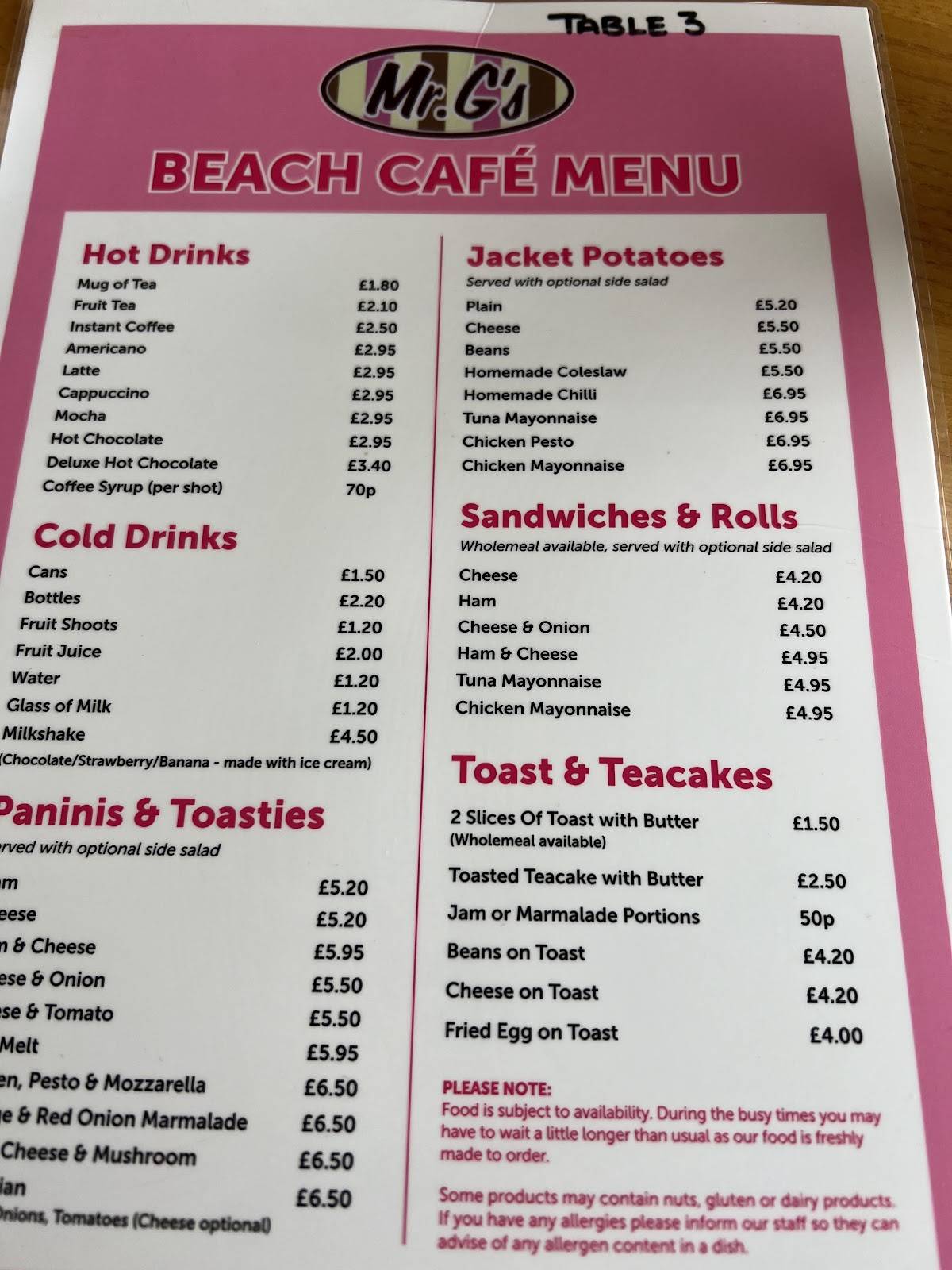 Menu at The Mermaid Fish and Chips restaurant, Mablethorpe