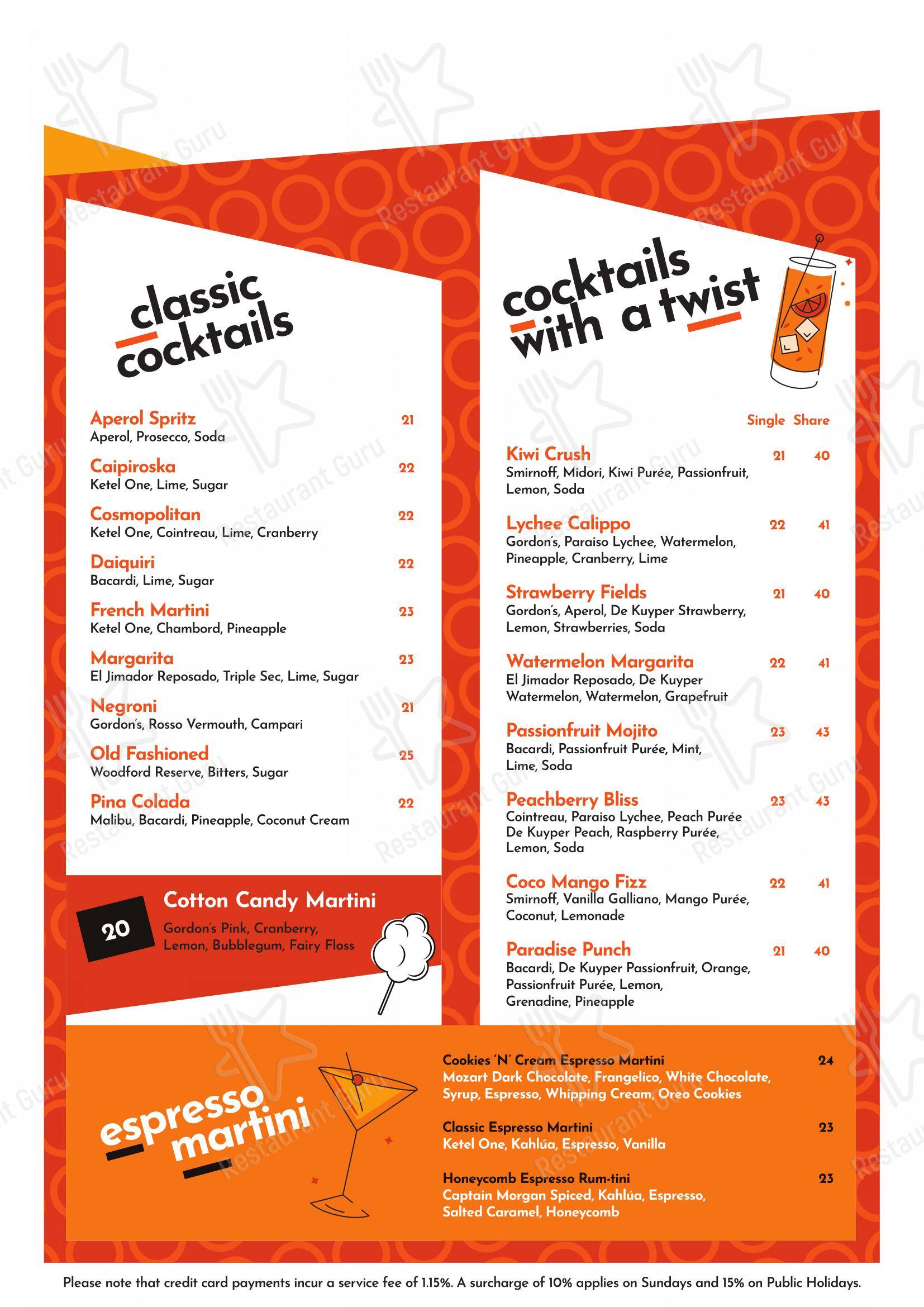 Menu at The Merrywell pub & bar, Burswood, Crown Perth