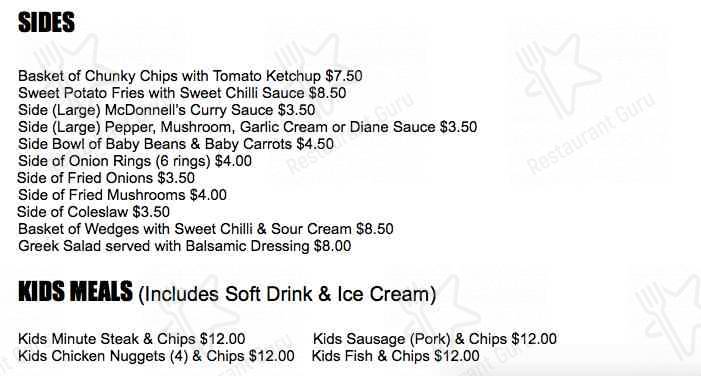 Menu at The Mighty Quinn Tavern pub & bar, Tuart Hill