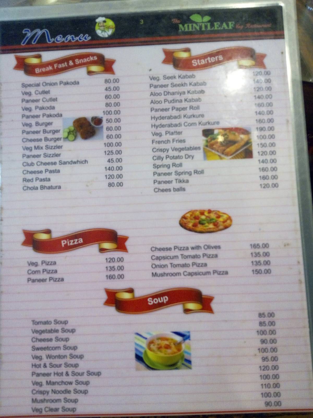 Menu at Mint Leaf 2.0 Restaurant, Varanasi, Ck 48/176