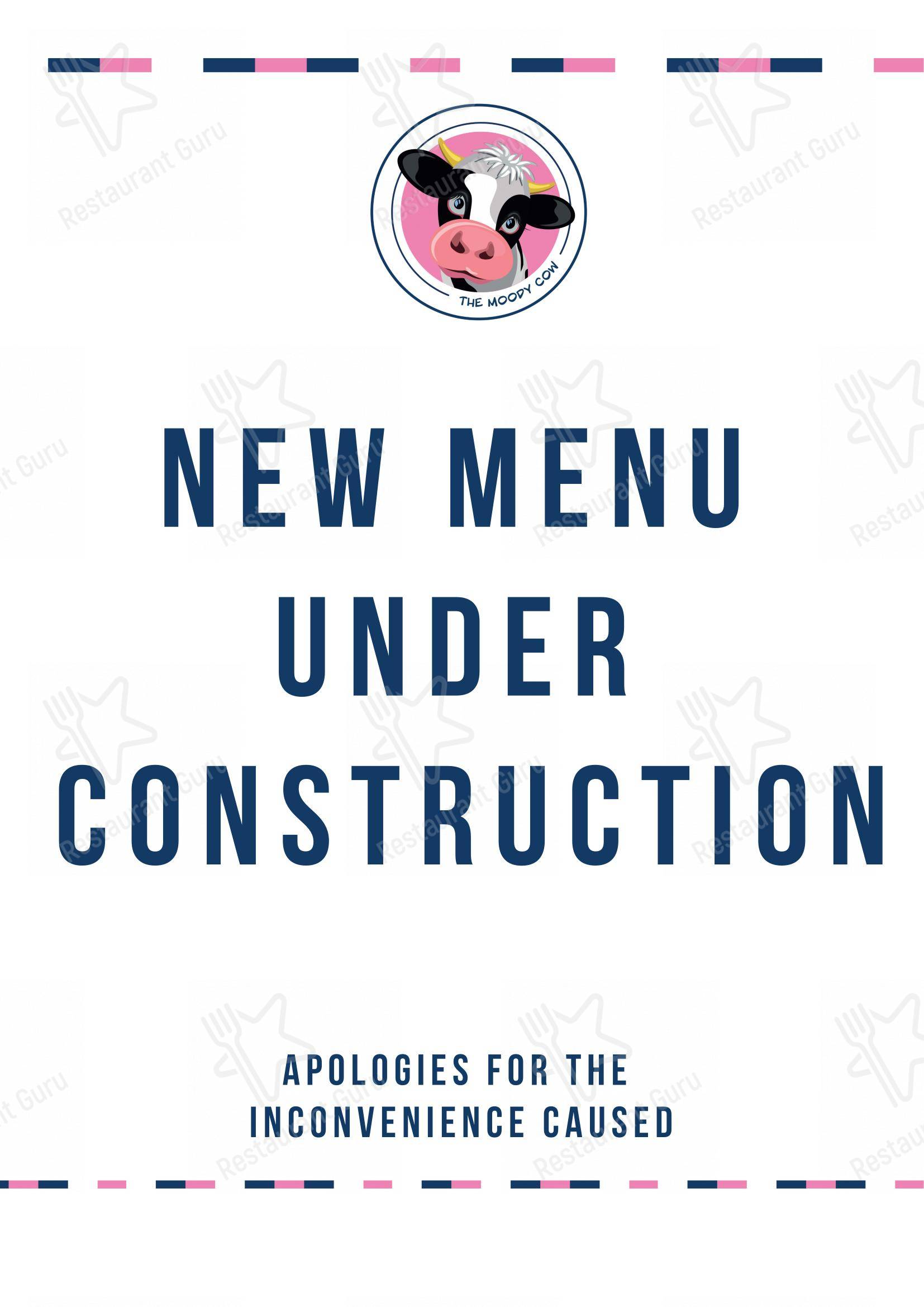 Menu at The Moody Cow pub & bar, Fordingbridge
