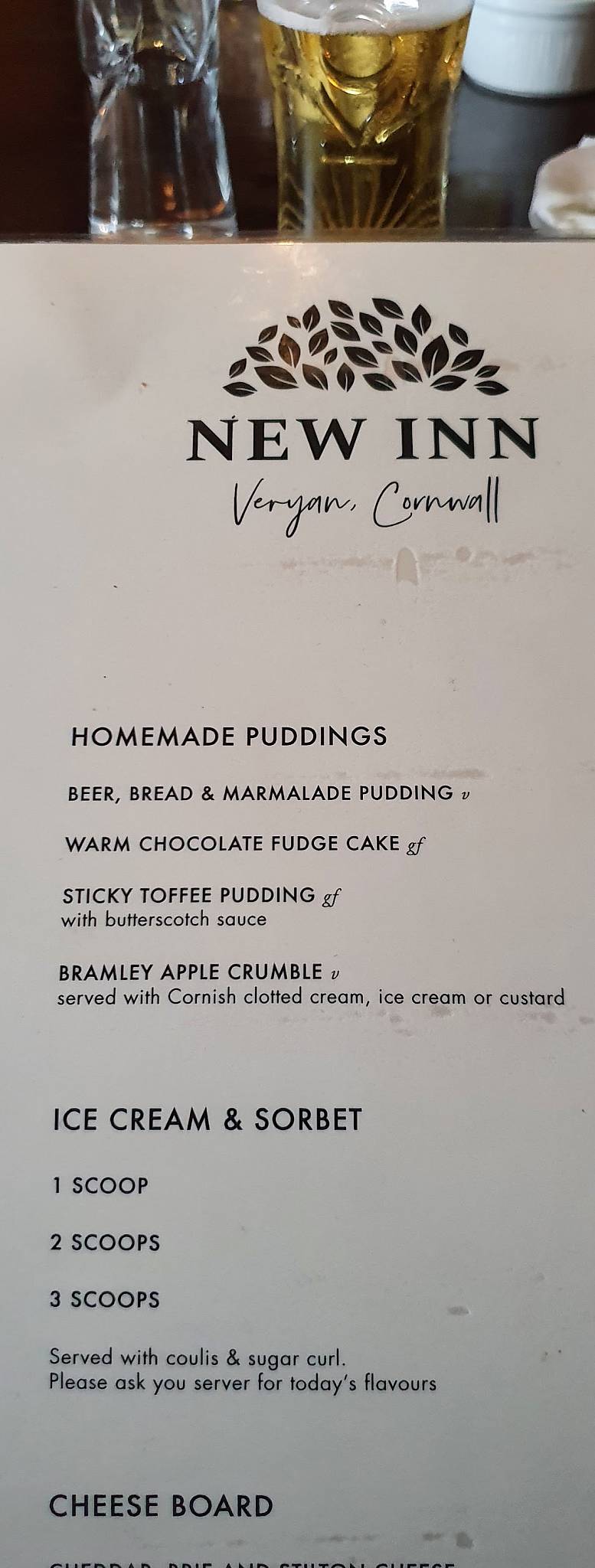 Menu at The New Inn pub & bar, Veryan, Century Ln