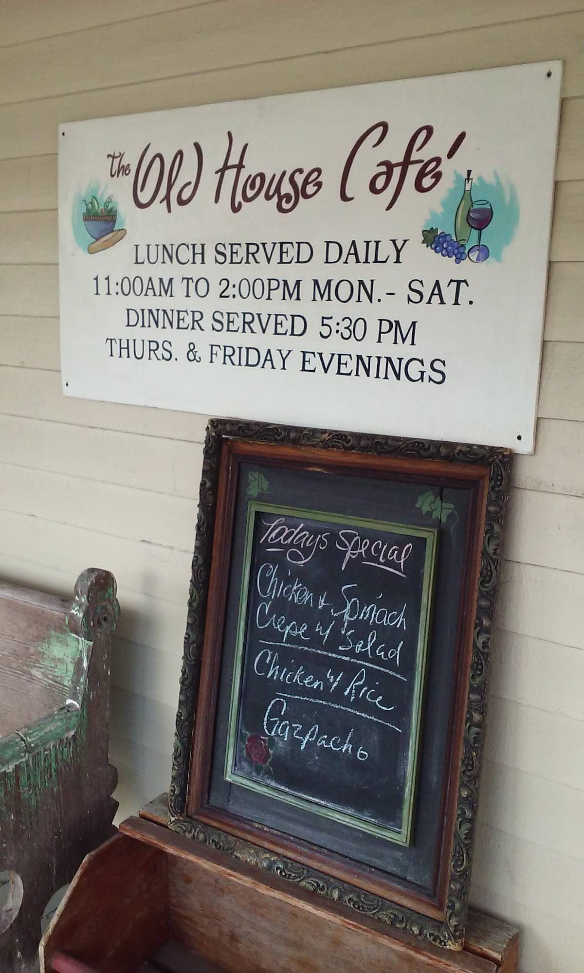 Menu at The Old House Cafe, DeLand