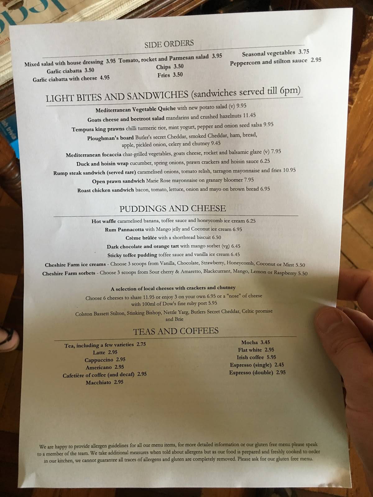 Menu at The Old Orchard pub & bar, Ruislip