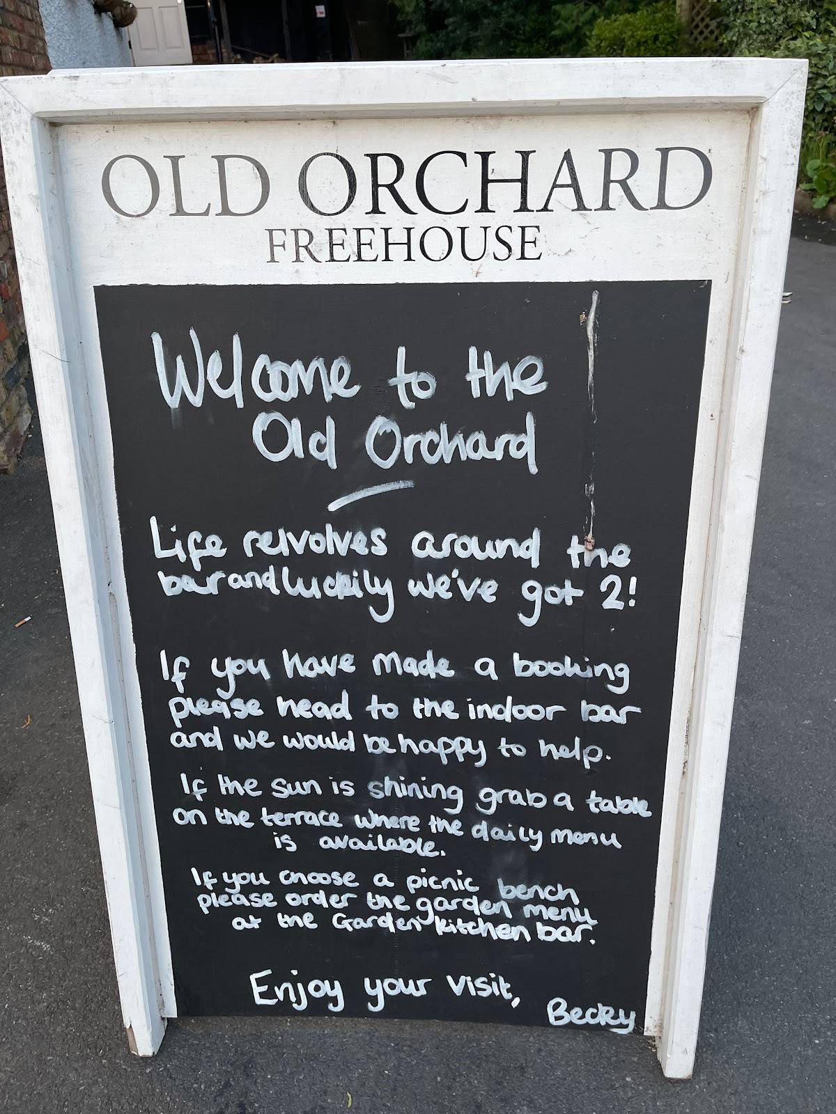 Menu at The Old Orchard pub & bar, Ruislip