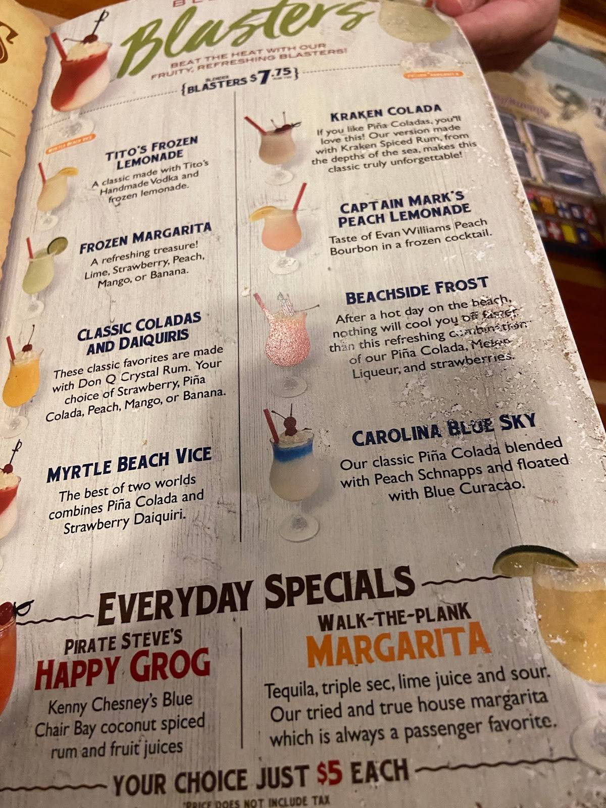 Menu at The Original Benjamin's Calabash Seafood restaurant, Myrtle ...