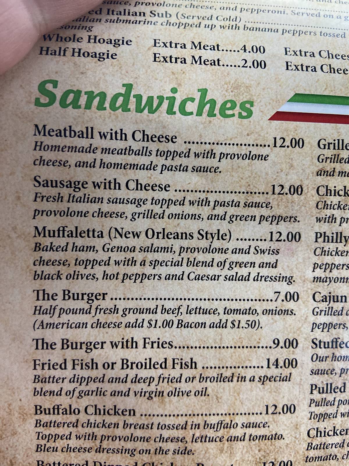 Menu at The Other Place pizzeria, Pittsburgh