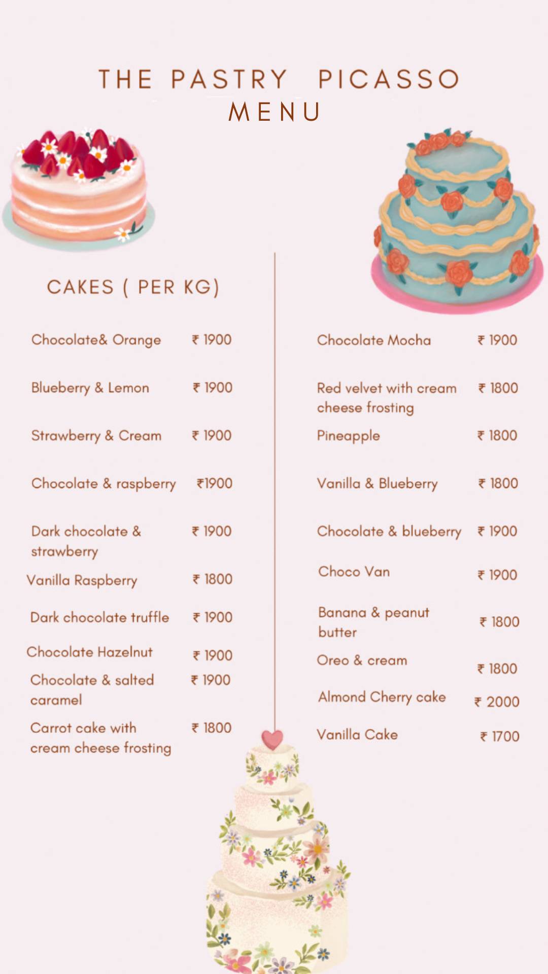 Menu at The Pastry Picasso, Hyderabad