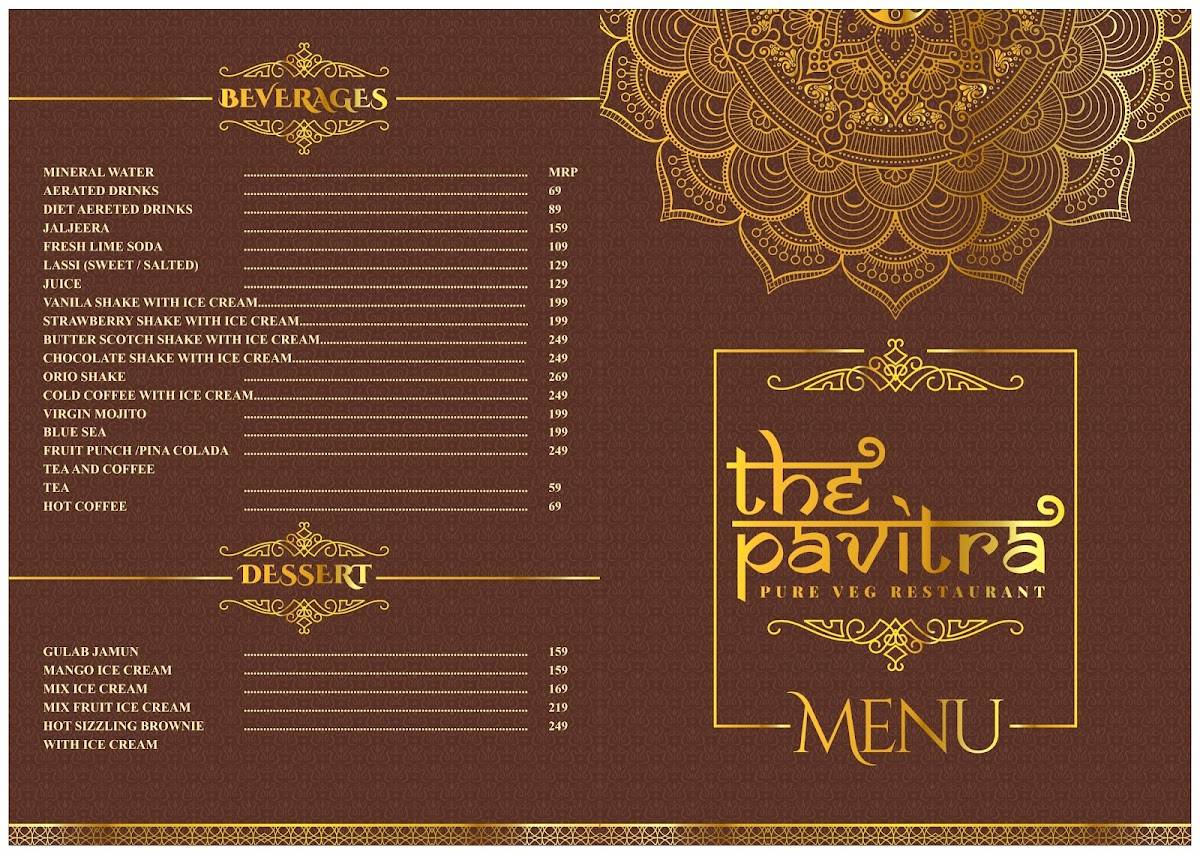 Menu at The Pavitra - Pure Veg Restaurant, Delhi