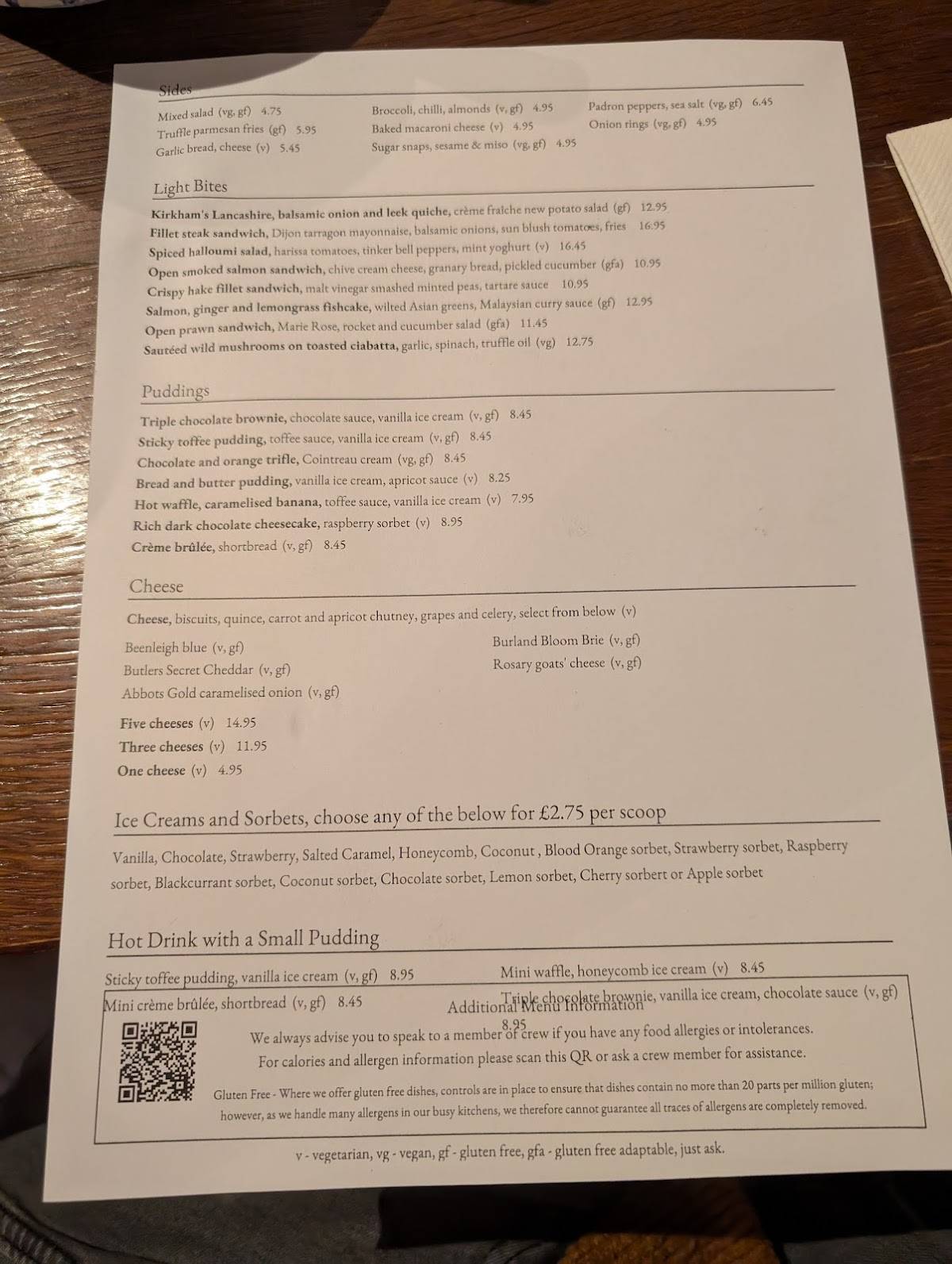 Menu at The Pheasant at Buckland pub & bar, Betchworth