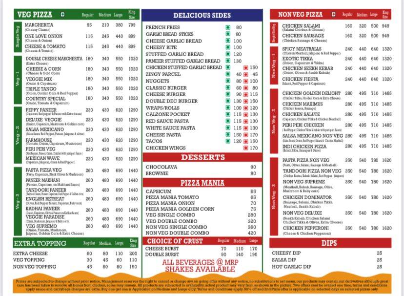 Menu at The Pizza Slice, Pithoragarh, Cantt Rd