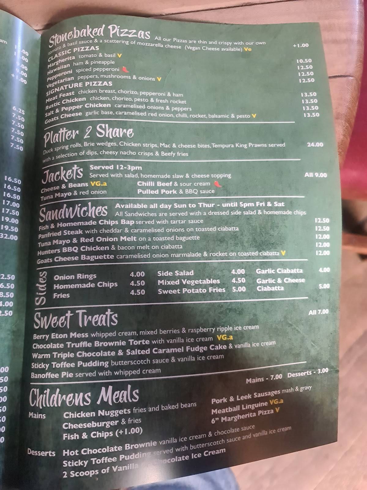 Menu at The Plough Inn pub & bar, Saint Asaph