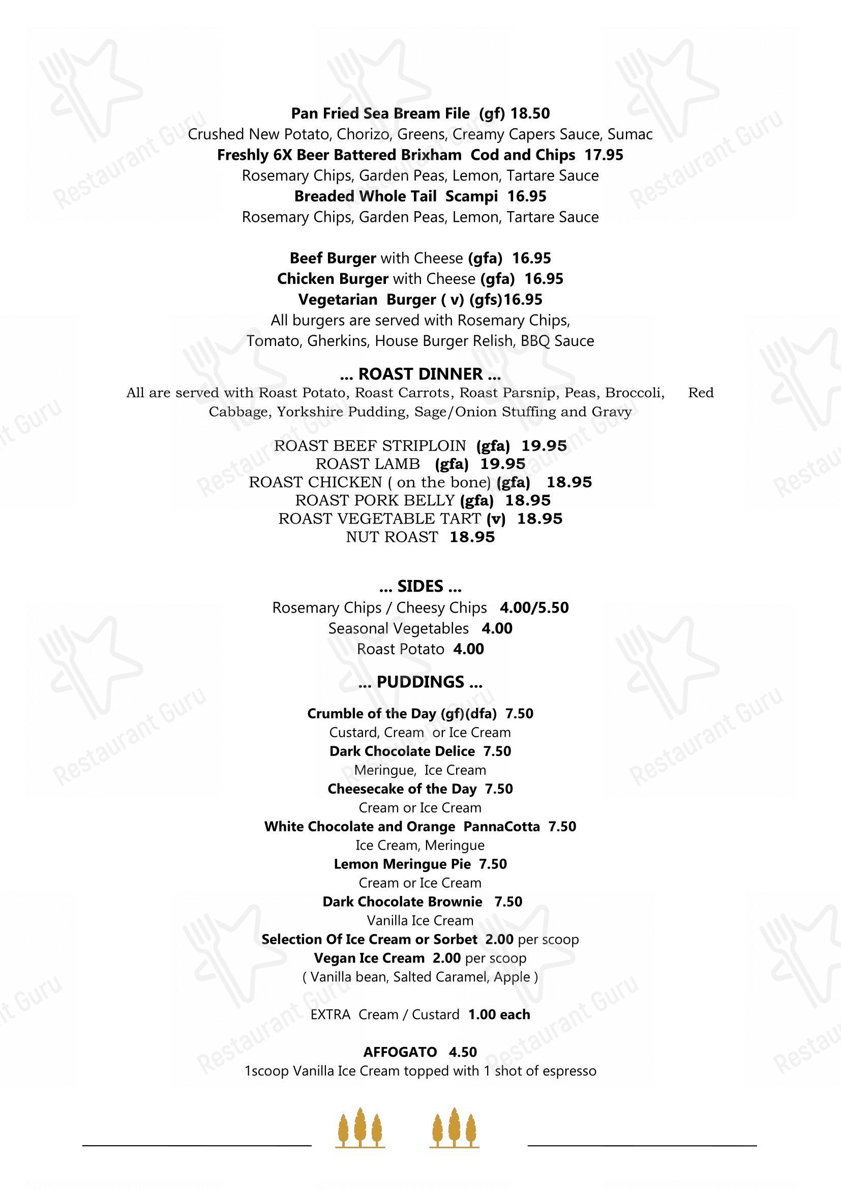 Menu at The Poplars Wingfield pub & bar, Trowbridge