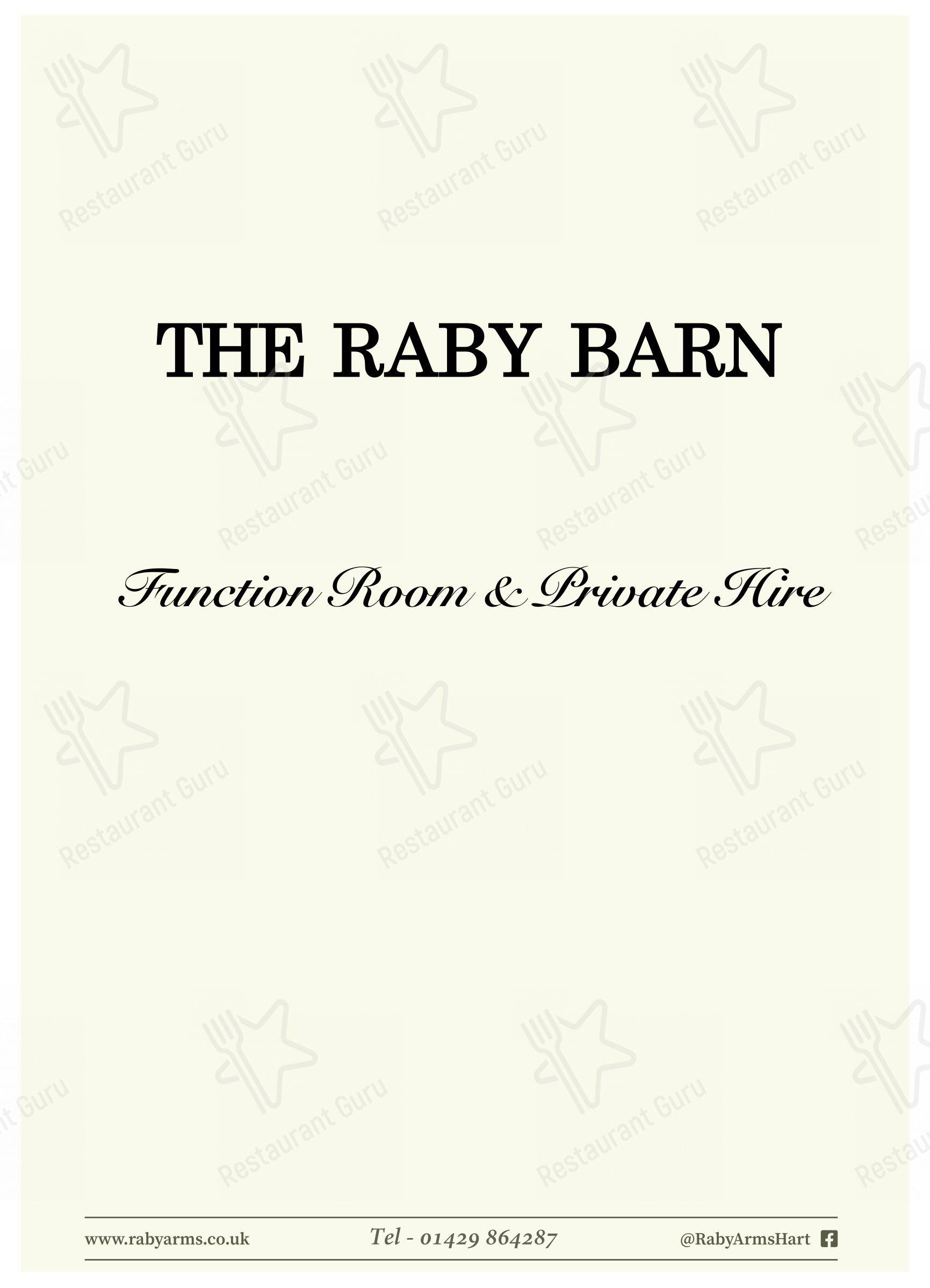 Menu at The Raby Arms - Village Pub and Kitchen, Hartlepool, Front St