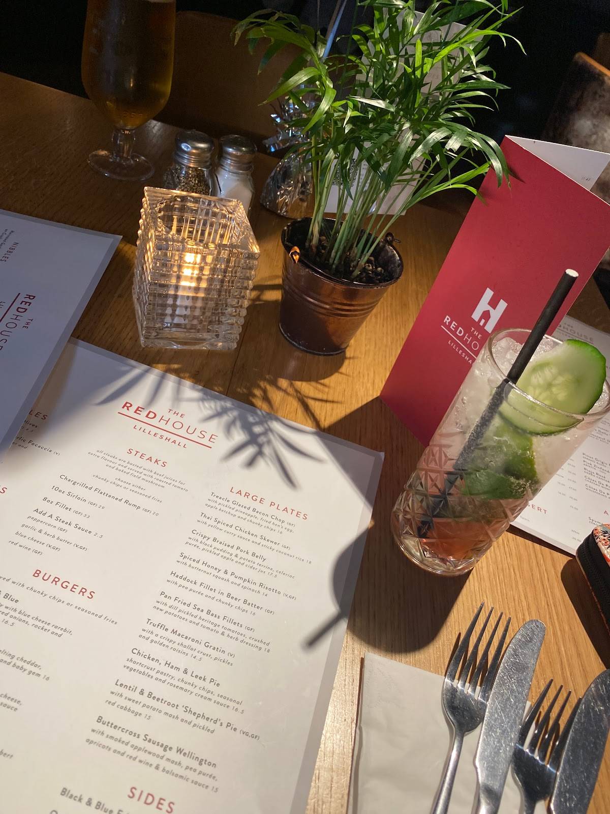 Menu at The Red House restaurant, Newport