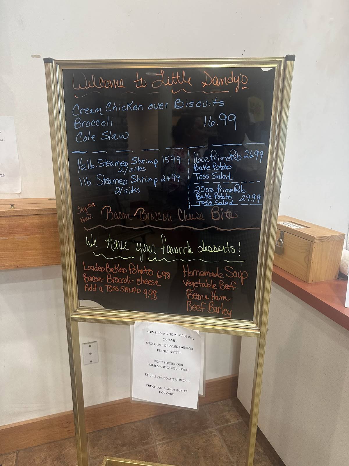 Menu at The Ridge restaurant, USA, National Pike