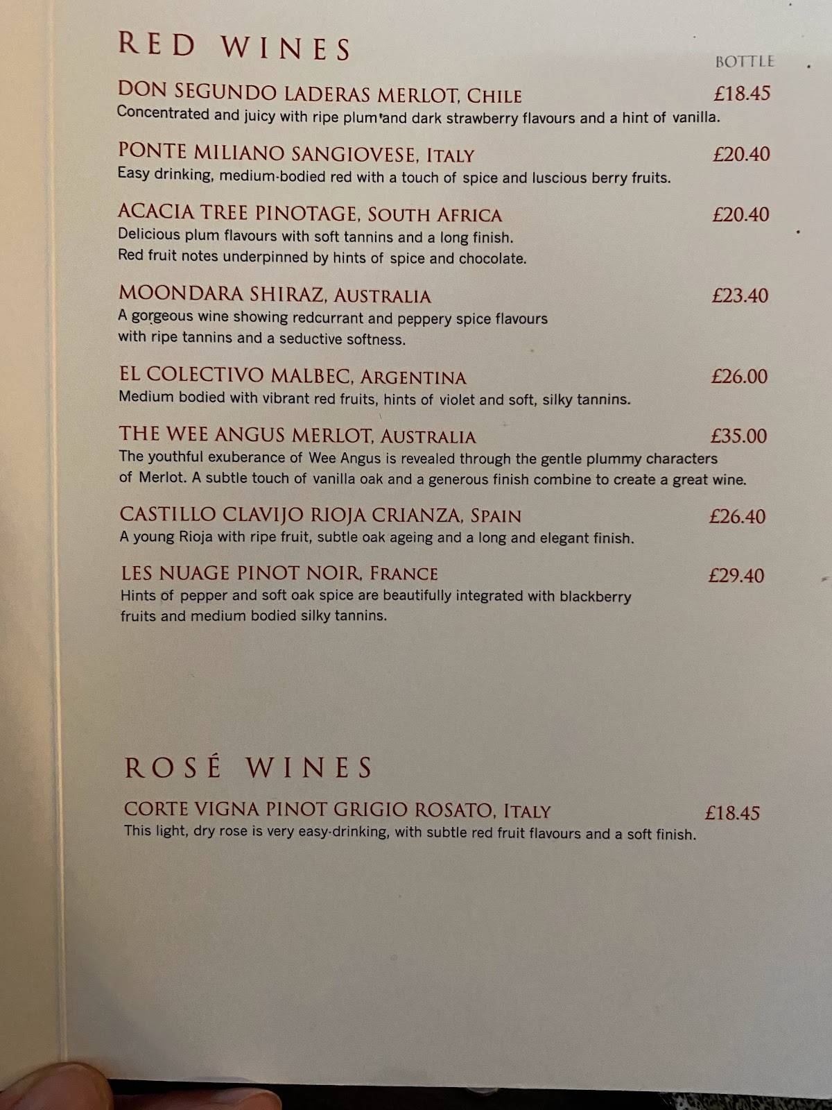 Menu at The Rockies Restaurant, Anstruther