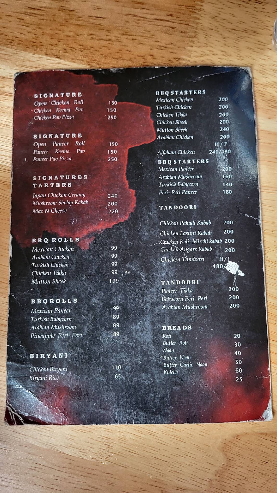 Menu at The Roll Mafia & Fruitful, Bengaluru