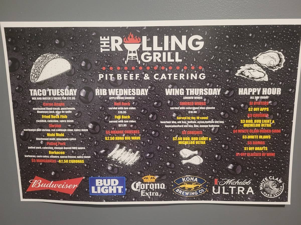 Menu at The Rolling Grill Pit Beef & Catering BBQ, Nottingham