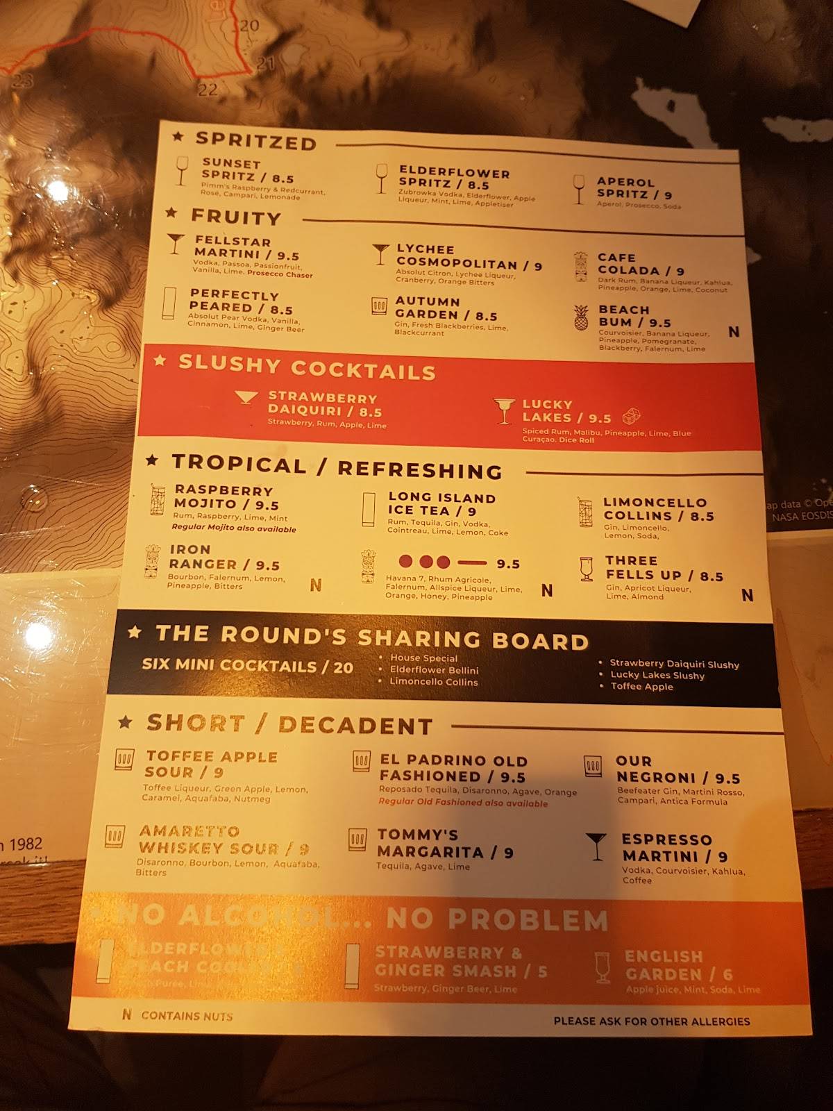 Menu at The Round restaurant, Keswick