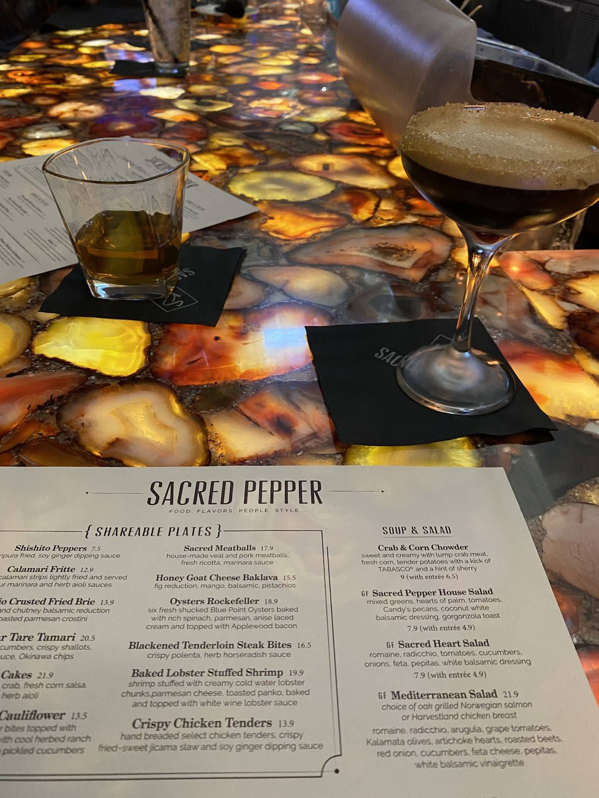 Menu at The Sacred Pepper restaurant, Tampa