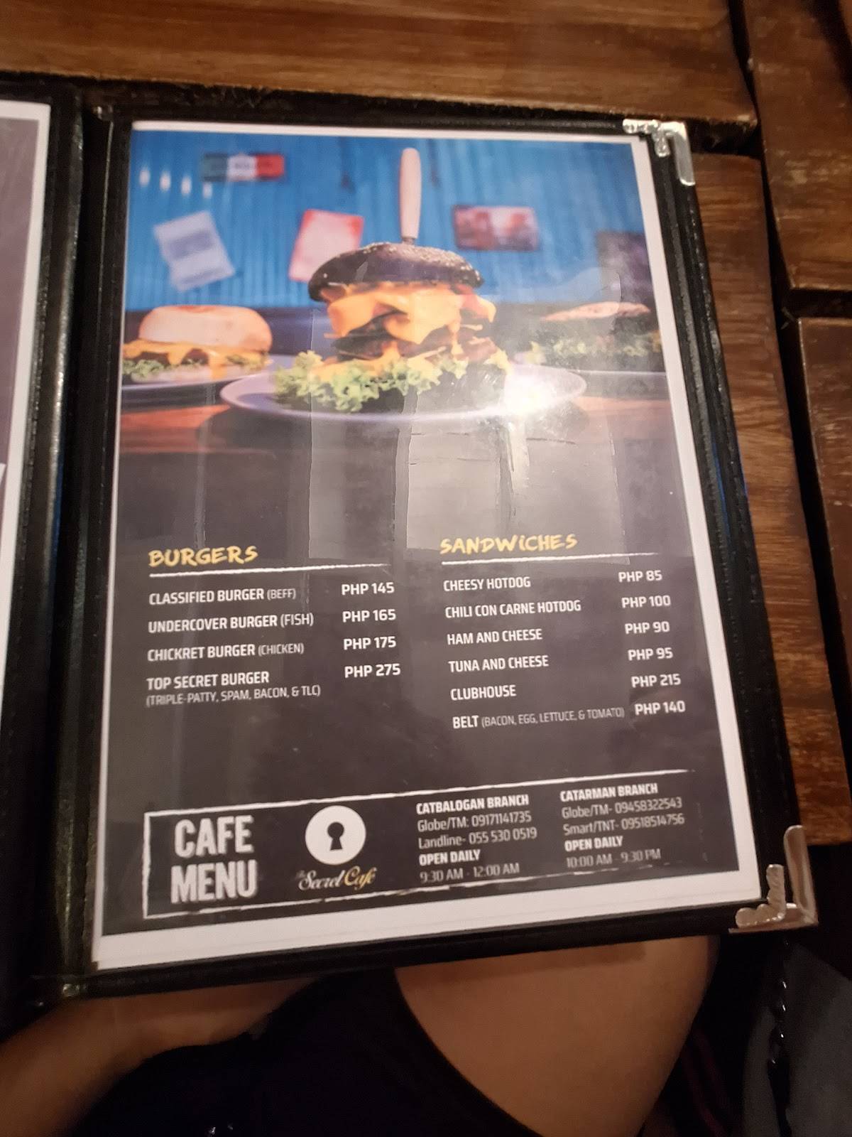 Menu at The Secret Cafe, Catbalogan City, QVCJ+MXM