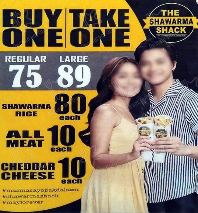 Menu at The Shawarma Shack restaurant, Parañaque, Fifth Floor