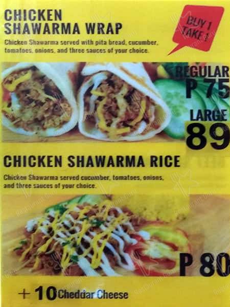 Menu at The Shawarma Shack restaurant, Parañaque, Fifth Floor