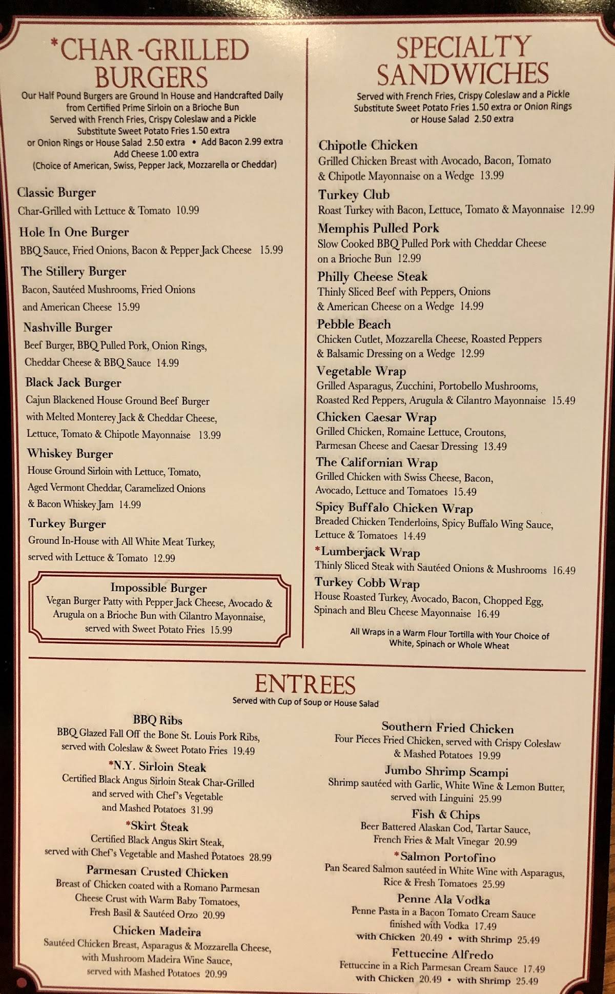 Menu at The Stillery Restaurant & Bar, Stamford