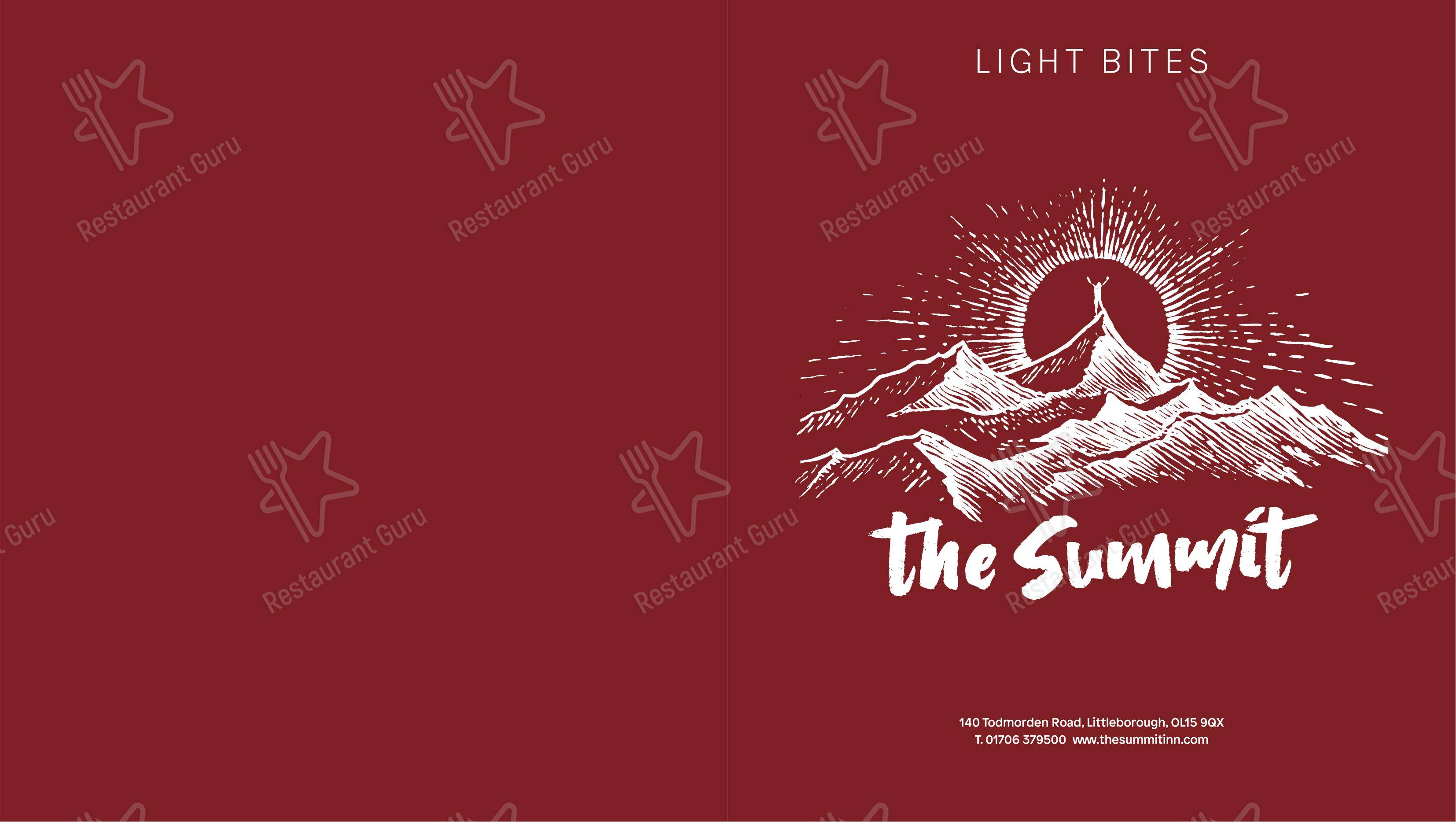 Menu at The Summit Inn pub & bar, Littleborough